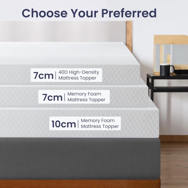 BedStory 7CM Foam Deep Sleep Mattress Topper for Back Pain